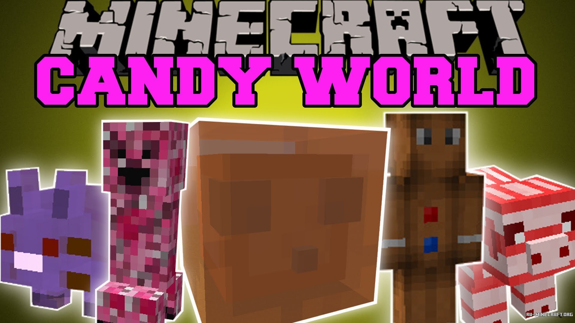 Candy World сладкий мир в майнкрафте скачать мод