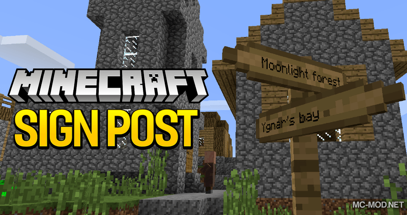 Signpost 1.12.2, 1.16.5 таблички указатели для Майнкрафт