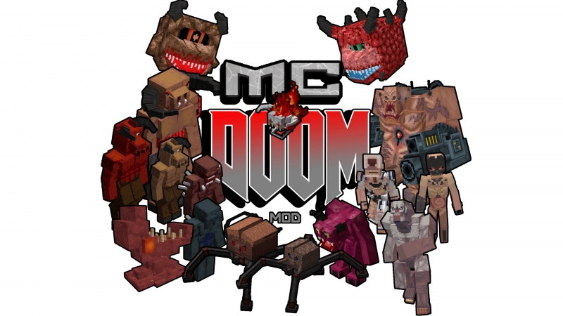 MCDoom демоны и оружие из Doom в Майнкрафт скачать мод